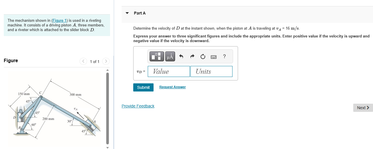Solved The mechanism shown in (Figure 1) is used in a | Chegg.com