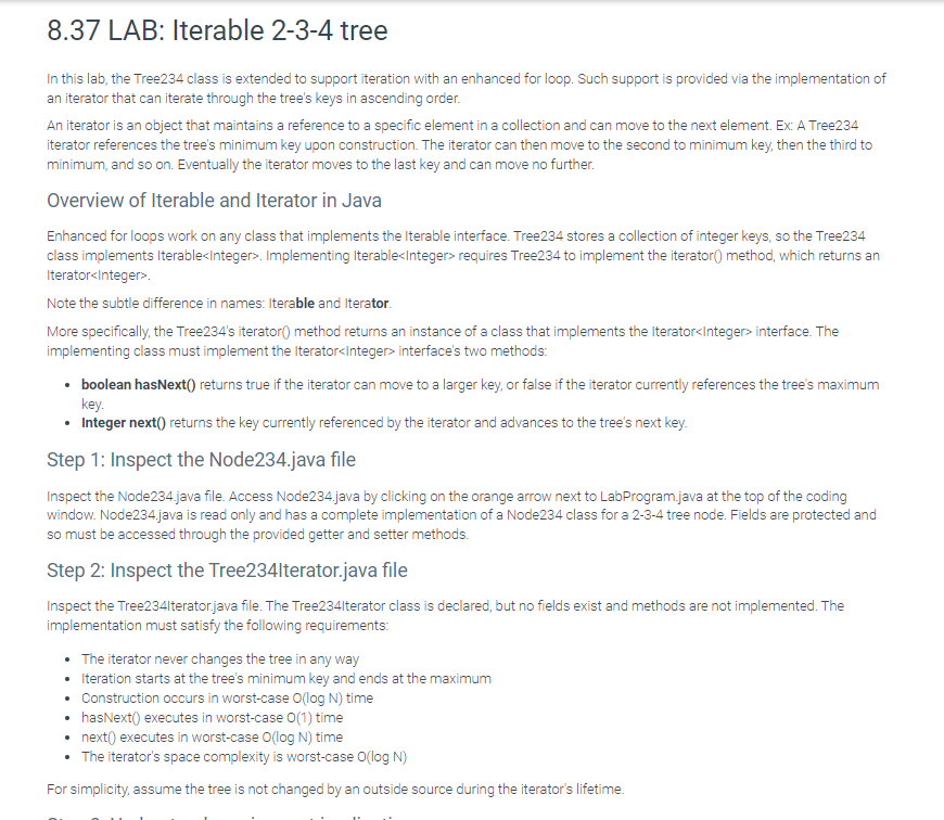 Solved In this lab, the Tree234 class is extended to support | Chegg.com