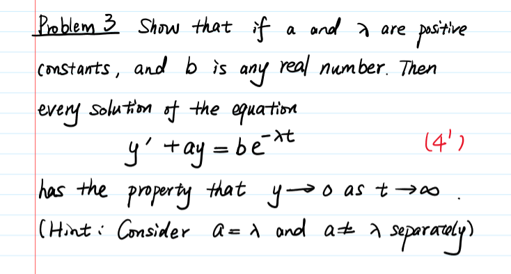 Solved Problem 3 show that if a and a are positive | Chegg.com