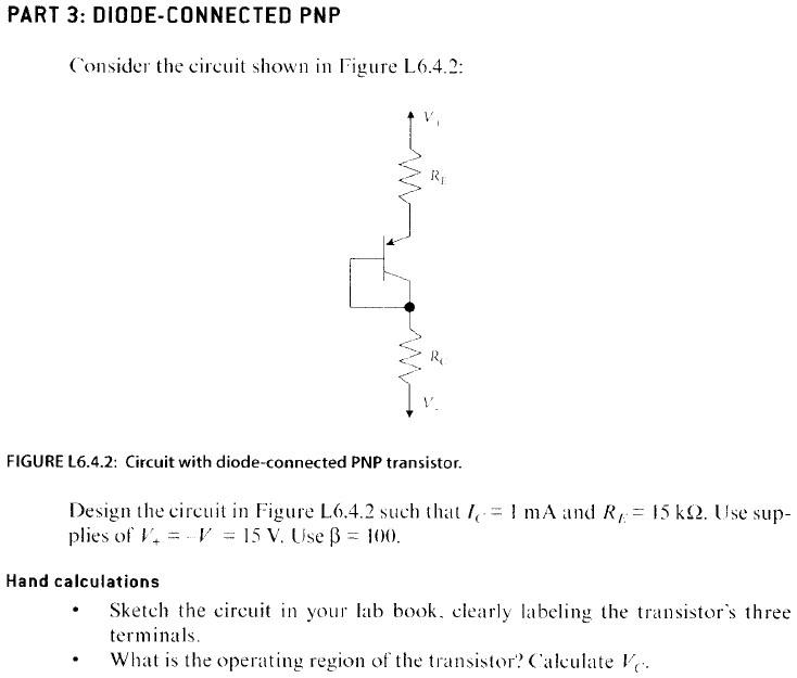 Solved PART 3: DIODE-CONNECTED PNP Consider the cuit shown | Chegg.com