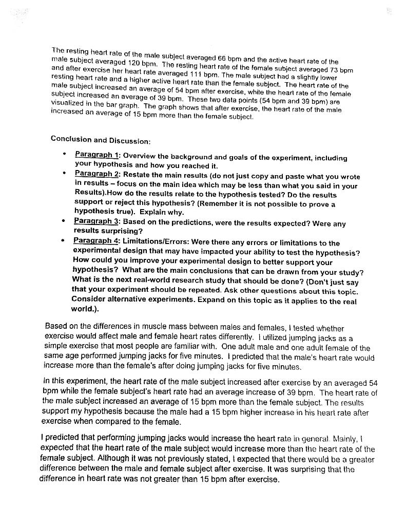 Solved Heart Rate Lab Report . Objectives Independently | Chegg.com