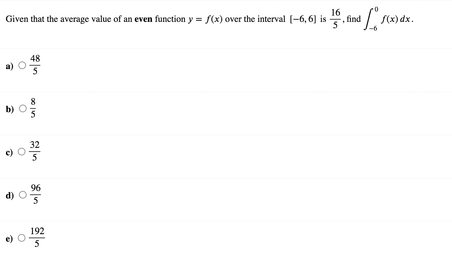 Solved Given that the average value of an even function y = | Chegg.com