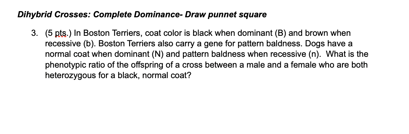 Solved Dihybrid Crosses: Complete Dominance- Draw punnet | Chegg.com