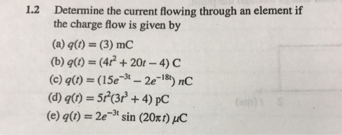 Solved Determine the current flowing through an element if | Chegg.com