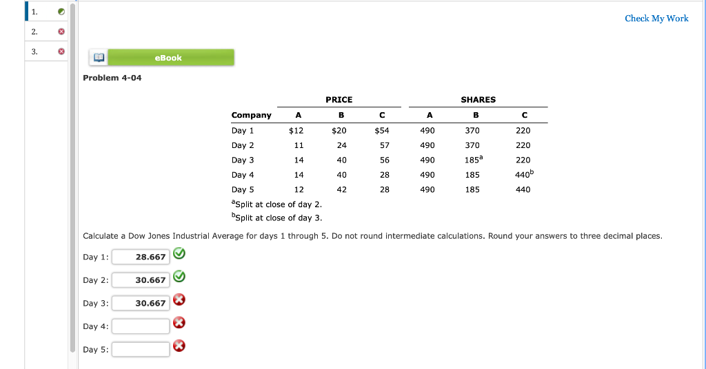 Solved 1. Check My Work 2. 2 3 3. 3 3 eBook Problem 4-04 | Chegg.com
