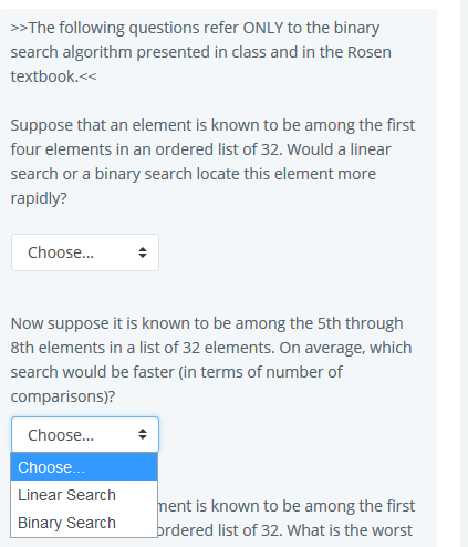 Solved >>The following questions refer ONLY to the binary | Chegg.com