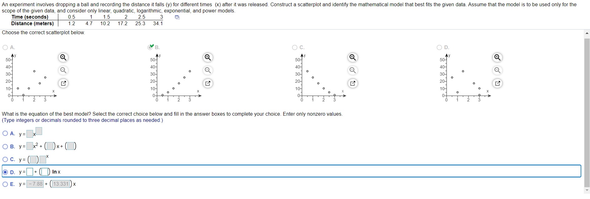 Solved An experiment involves dropping a ball and recording | Chegg.com