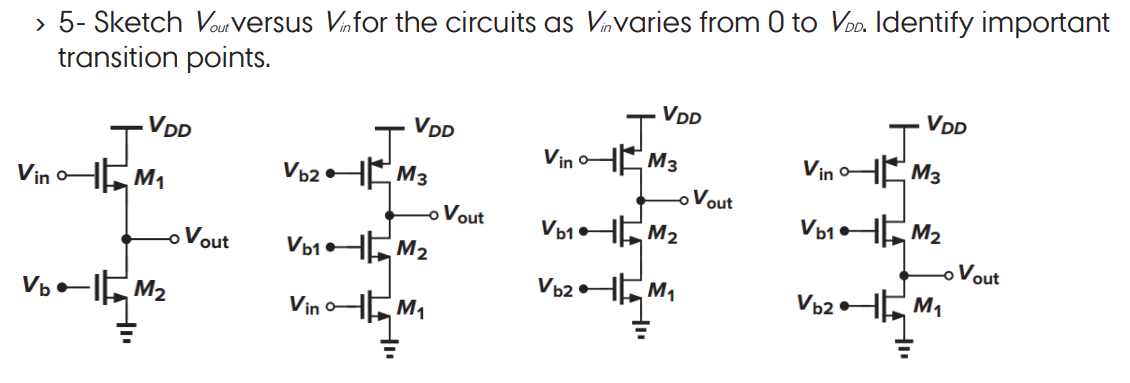 Solved >5- Sketch Vout versus Vn for the circuits as | Chegg.com