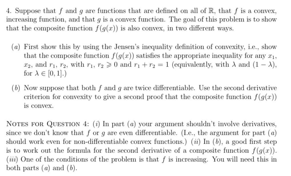 Solved 4. Suppose that f and g are functions that are | Chegg.com