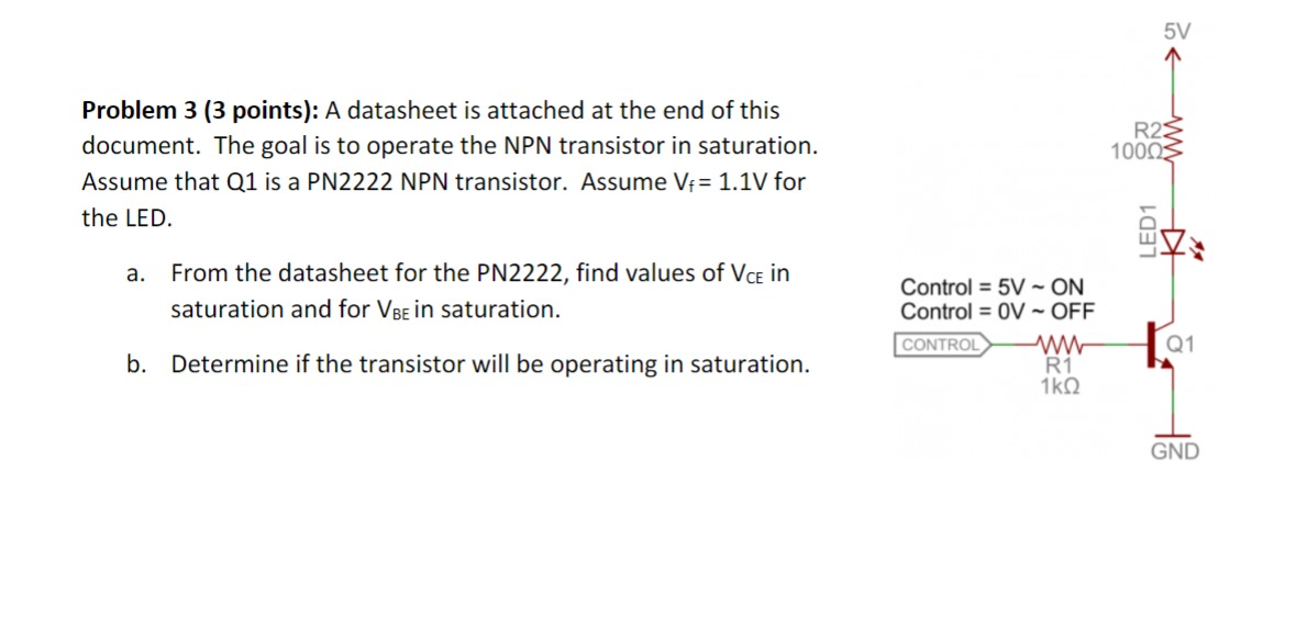 Solved Problem 3 (3 points): A datasheet is attached at the | Chegg.com
