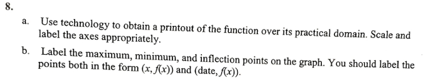 MATH 171 Project 3 Calculus I Fall 2019 The following | Chegg.com