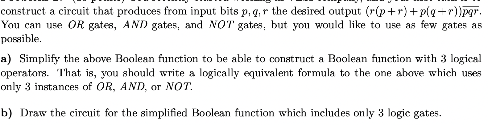 Solved construct a circuit that produces from input bits | Chegg.com