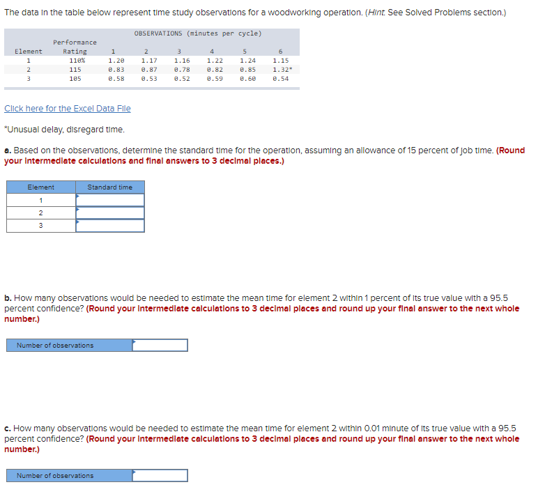 Solved Click here for the Excel Data File *Unusual delay, | Chegg.com