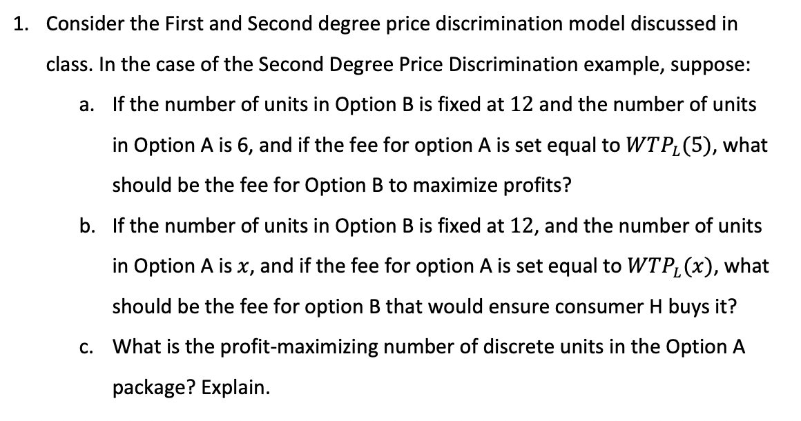 Solved Consider the First and Second degree price | Chegg.com