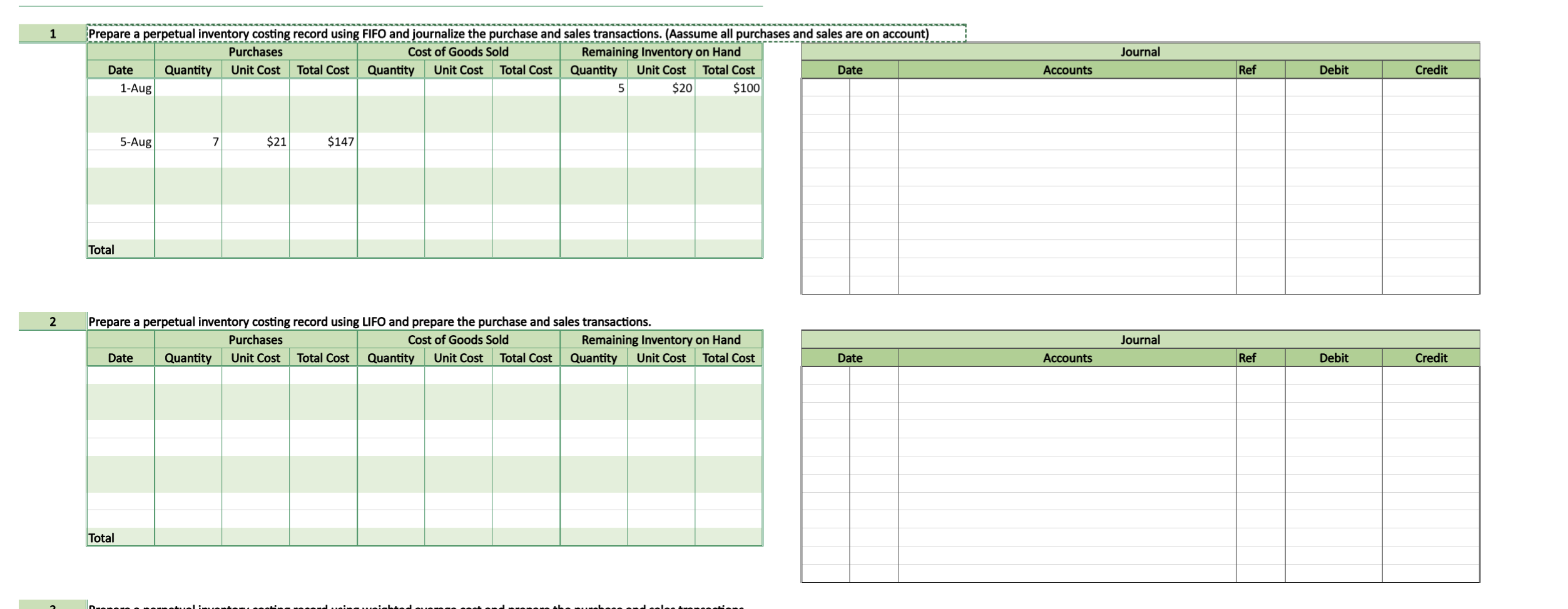 Solved Use the information below to complete the tasks. | Chegg.com