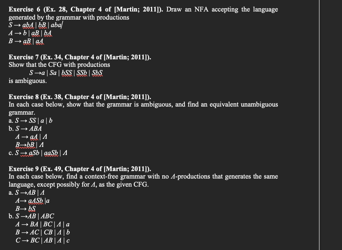 Solved Exercise 6 (Ex. 28, Chapter 4 of [Martin; 2011]). | Chegg.com