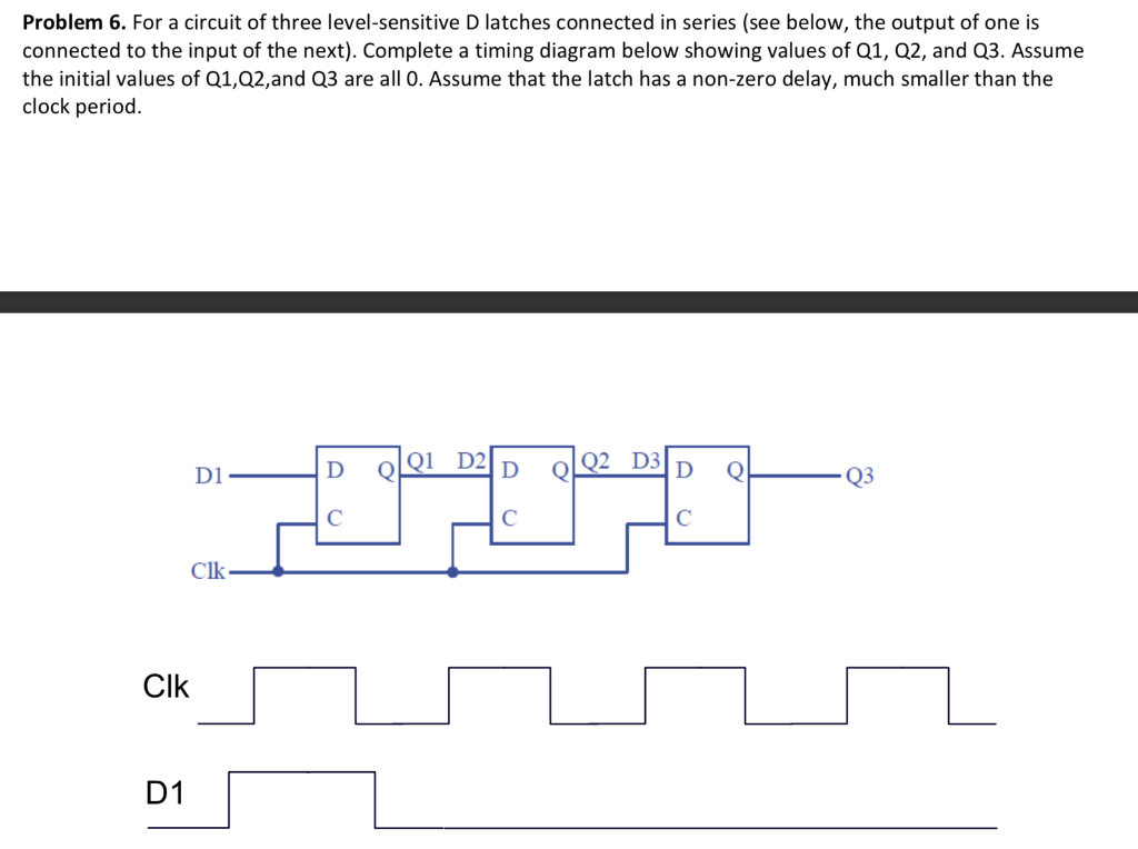 Solved Problem 6. For a circuit of three level-sensitive D | Chegg.com