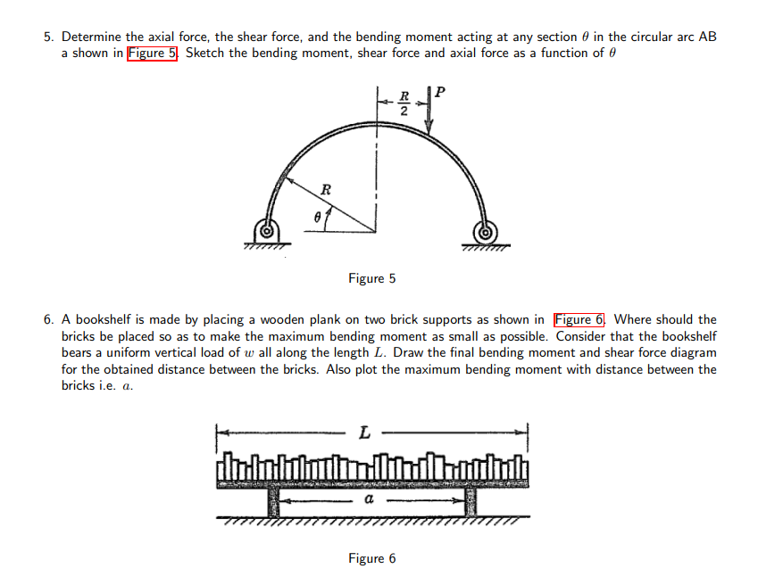 Solved 5. Determine the axial force, the shear force, and | Chegg.com