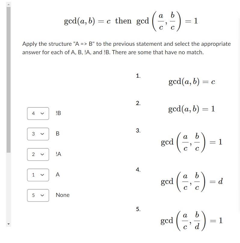 gcd(a,b)=c then gcd(ca,cb)=1 Apply the structure "A | Chegg.com