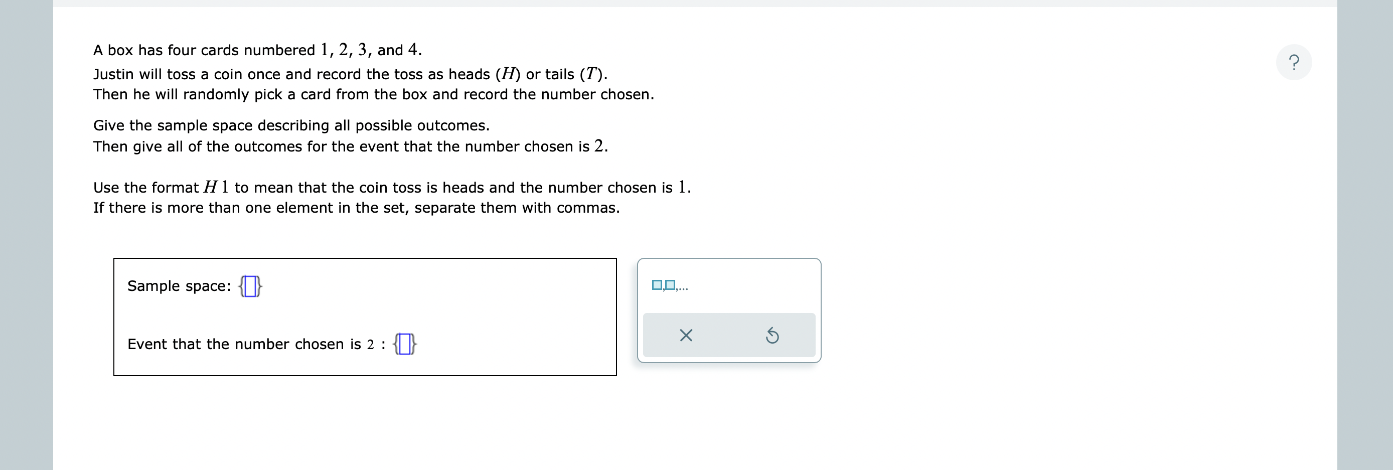 Solved A box has four cards numbered 1,2,3, and 4. Justin | Chegg.com
