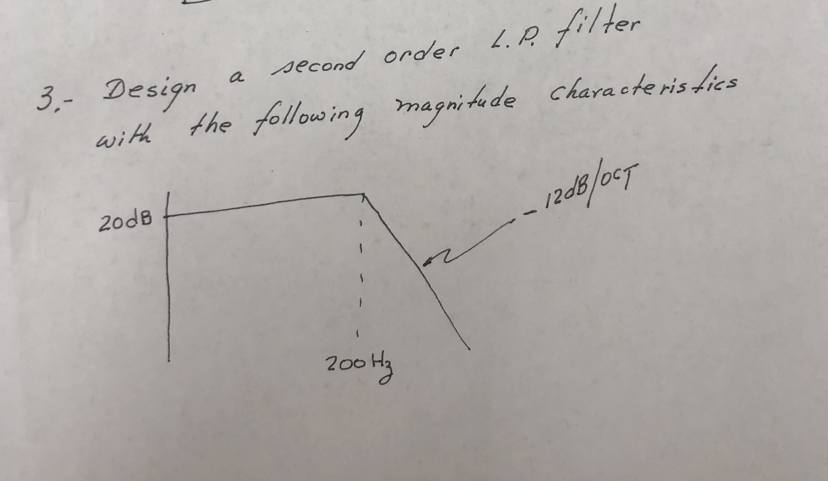 Solved 3.- Design a second order L.P. filter with the | Chegg.com
