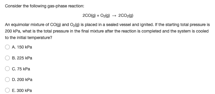 Solved Consider the following gas-phase reaction: 2CO(g) + | Chegg.com