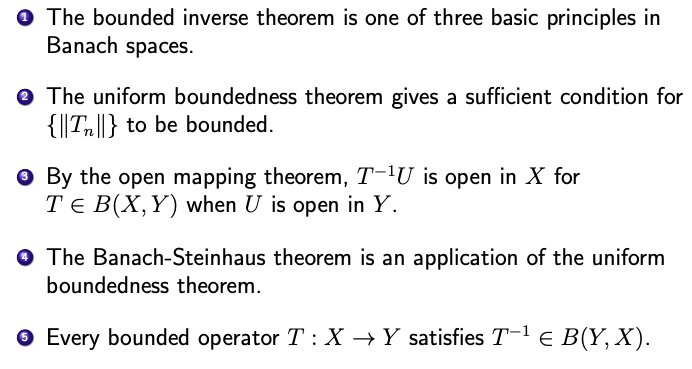 Solved The bounded inverse theorem is one of three basic | Chegg.com