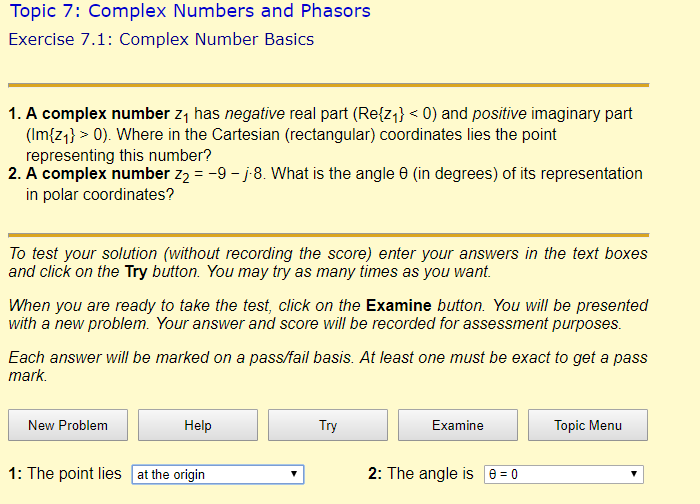 Solved Topic 7: Complex Numbers and Phasors Exercise 7.1: | Chegg.com