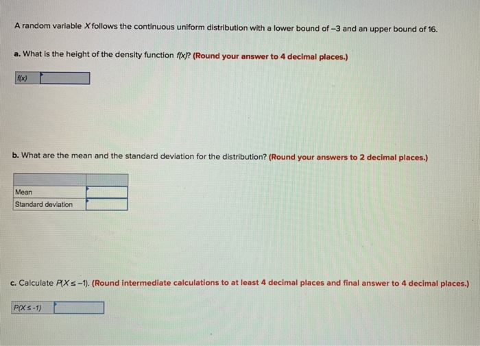 Solved A random variable Xfollows the continuous uniform | Chegg.com