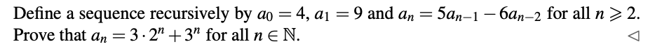Solved Define a sequence recursively by a0=4,a1=9 and | Chegg.com