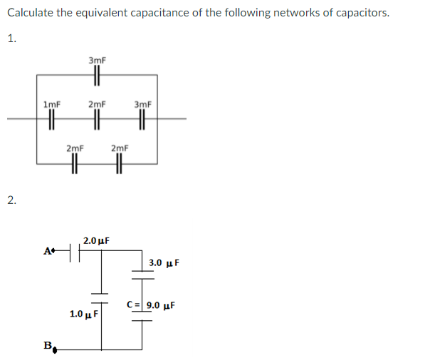 Solved Calculate the equivalent capacitance of the following | Chegg.com