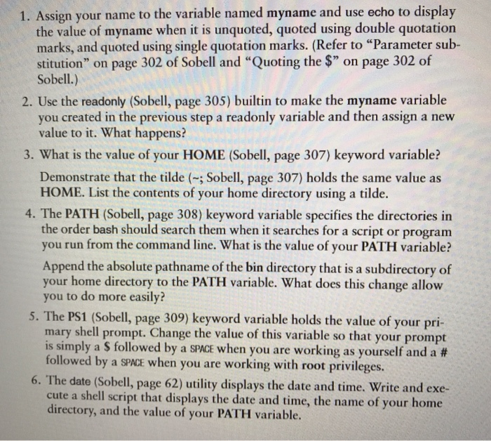Solved 1 Assign Your Name To The Variable Named Myname And
