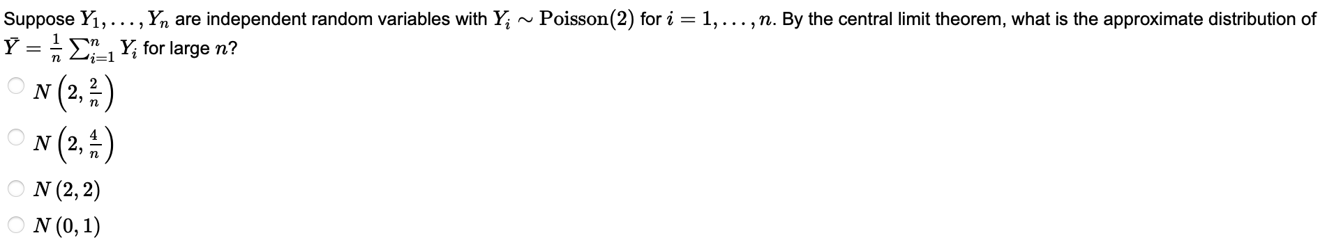 Solved Suppose Y1,…,Yn are independent random variables with | Chegg.com