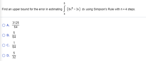 Solved Find an upper bound for the error in estimating (6x | Chegg.com