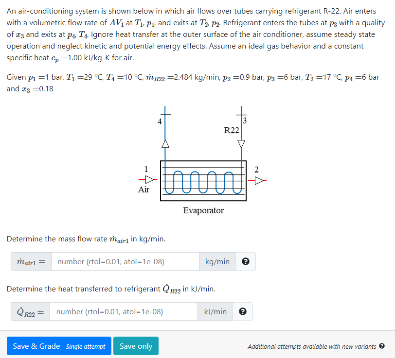 Solved An air-conditioning system is shown below in which | Chegg.com