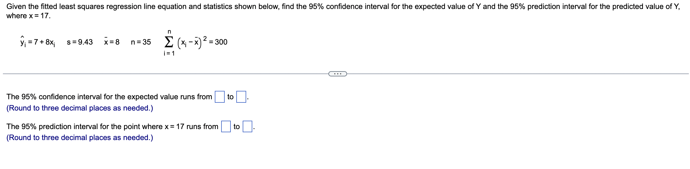 Solved Given the fitted least squares regression line | Chegg.com