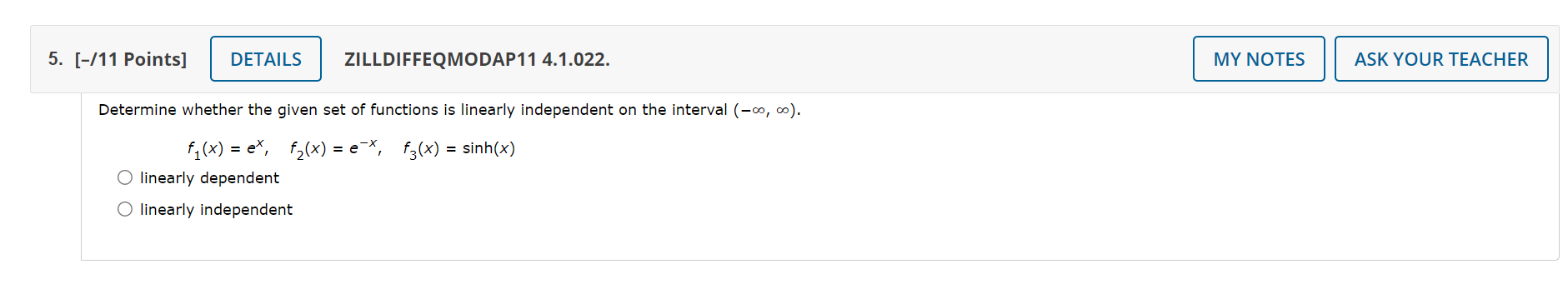 Solved Determine whether the given set of functions is | Chegg.com