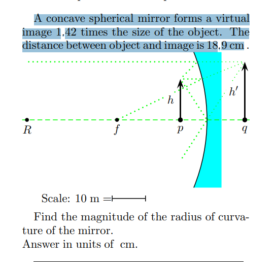 Solved A concave spherical mirror forms a virtual image 1.42 | Chegg.com