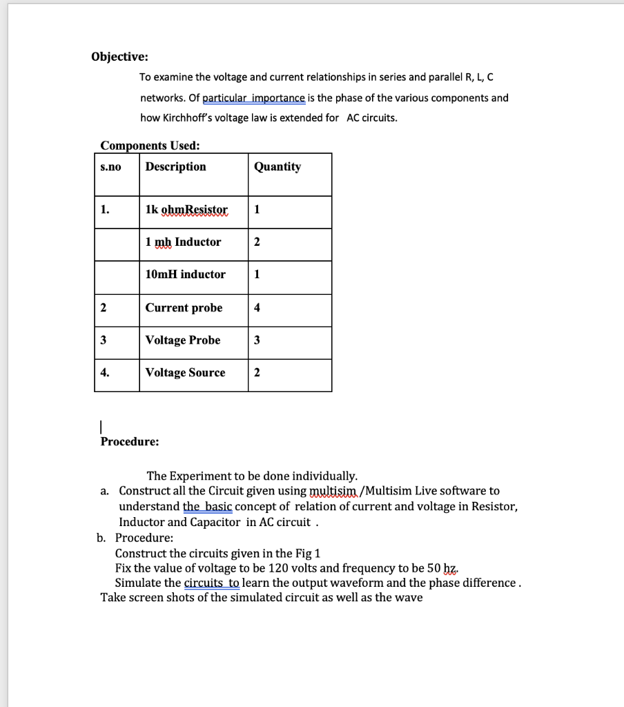 Solved Laboratory Experiment No. _2_ _AC ANALYSIS OF CIRCUIT | Chegg.com