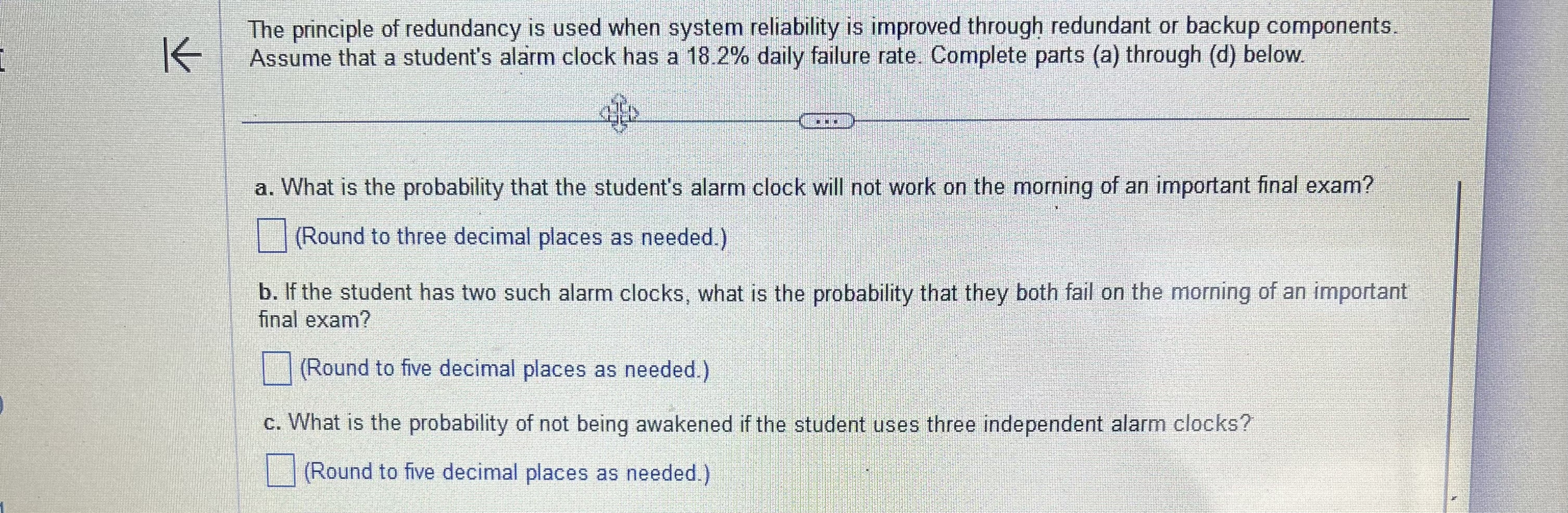 Solved The principle of redundancy is used when system | Chegg.com