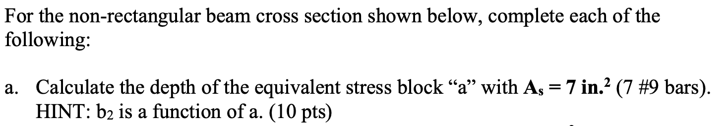 Solved For the non-rectangular beam cross section shown | Chegg.com