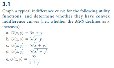 Solved Graph a typical indifference curve for the following | Chegg.com