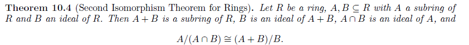 Theorem 10.2 (First Isomorphism Theorem for Rings). | Chegg.com