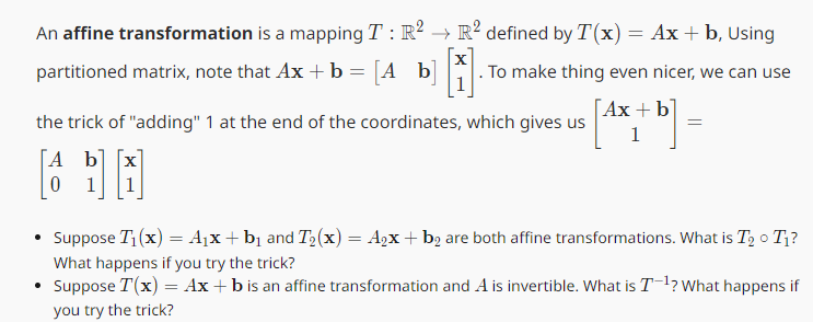 Solved An affine transformation is a mapping T:R2→R2 defined | Chegg.com