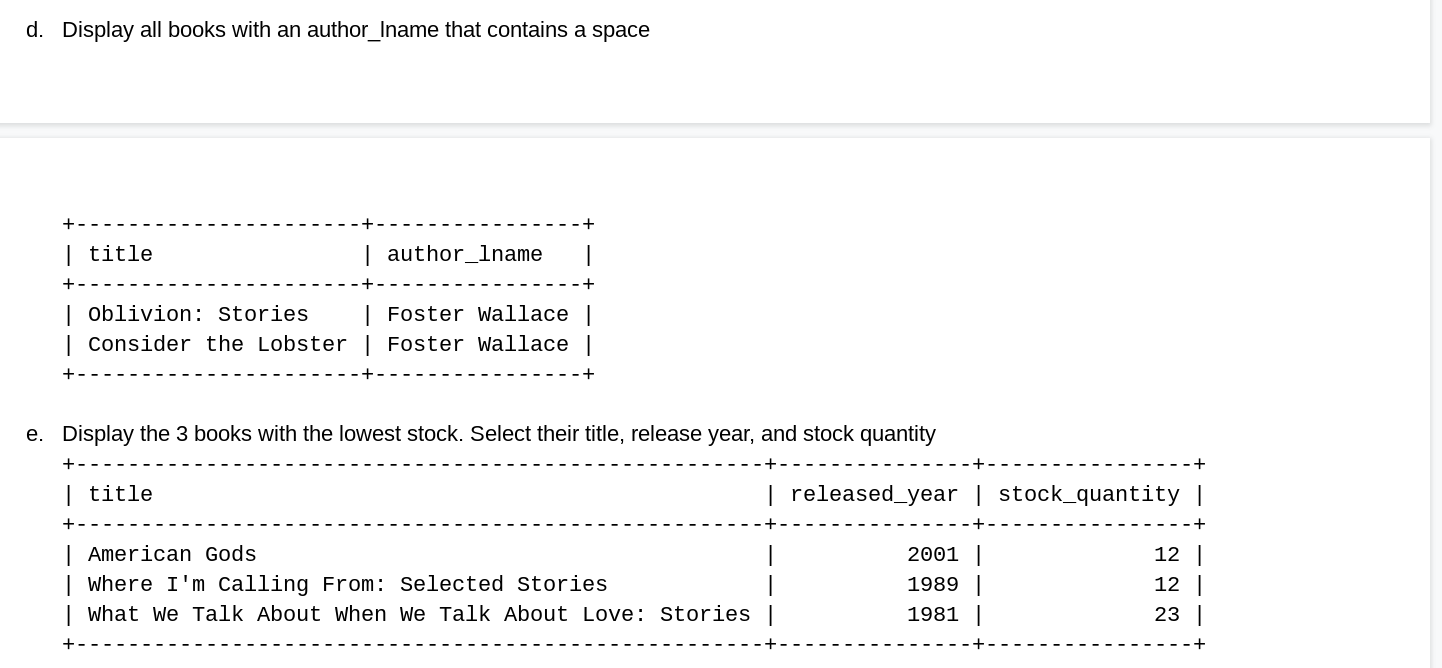 Solved ÞROP DATABASE IF EXISTS book_shop; CREATE DATABASE | Chegg.com