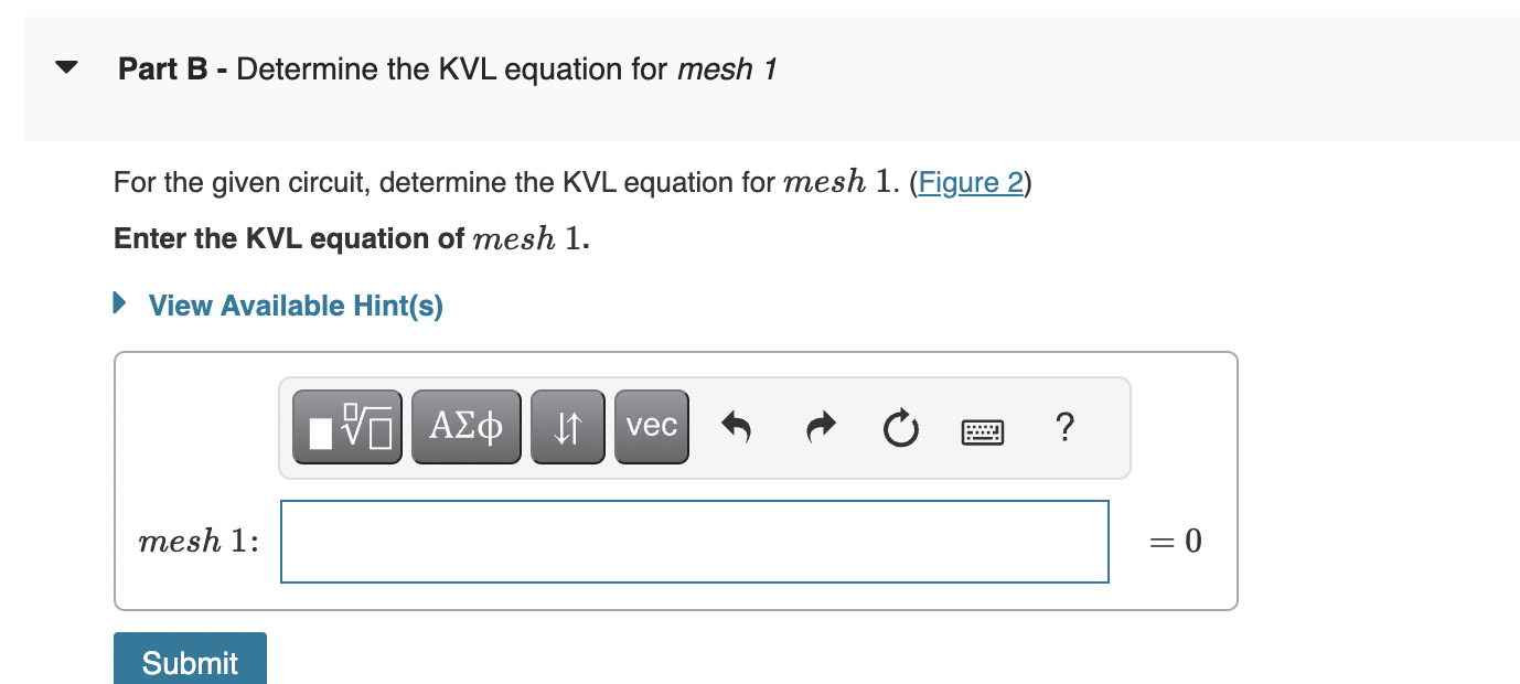 Solved Part C - Use the mesh-current method to determine the | Chegg.com