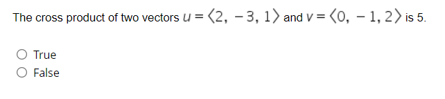 Solved The cross product of two vectors u = (2, -3, 1) and v | Chegg.com
