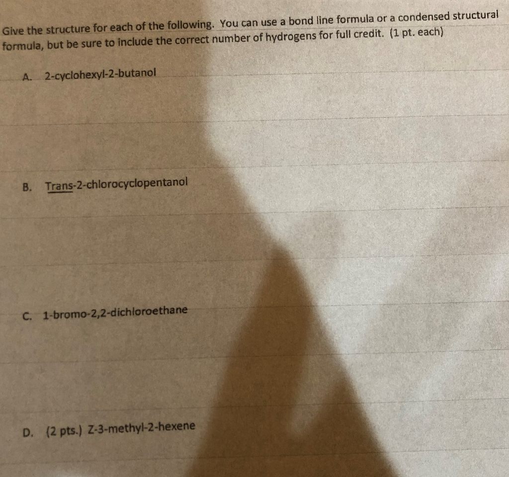 Solved Give the structure for each of the following. You can | Chegg.com