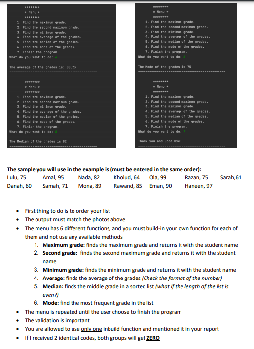 Solved Write a code that has only one list with student | Chegg.com