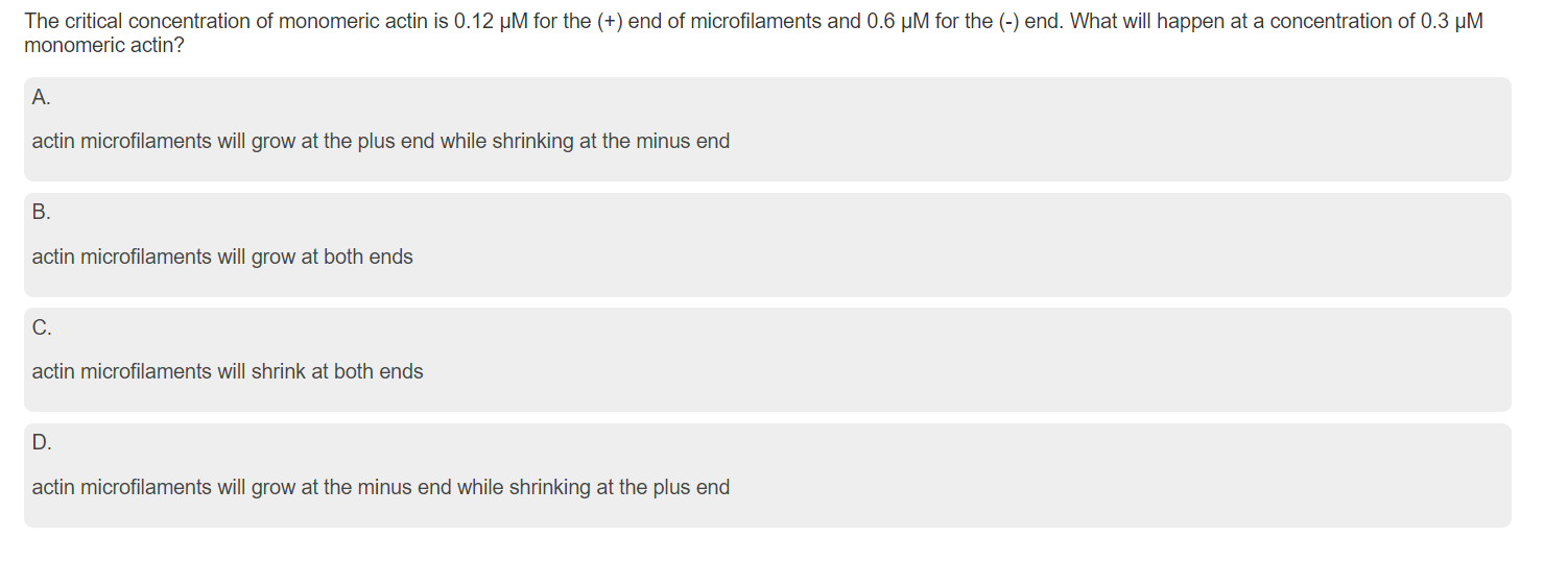 Solved Microfilaments are assembled from which of these | Chegg.com